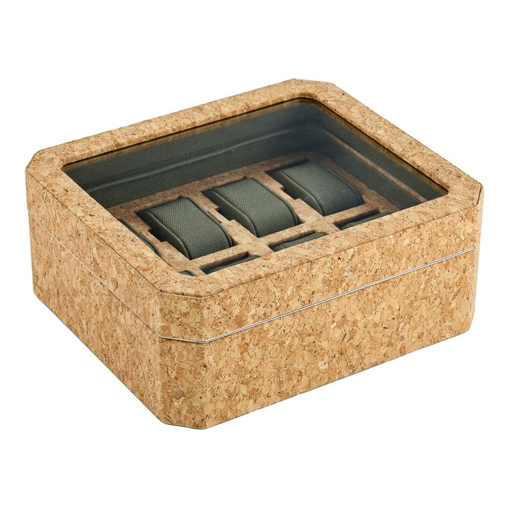 WOLF Cortica 8 Piece Watch Box Cork 668561 – Time Machine Plus