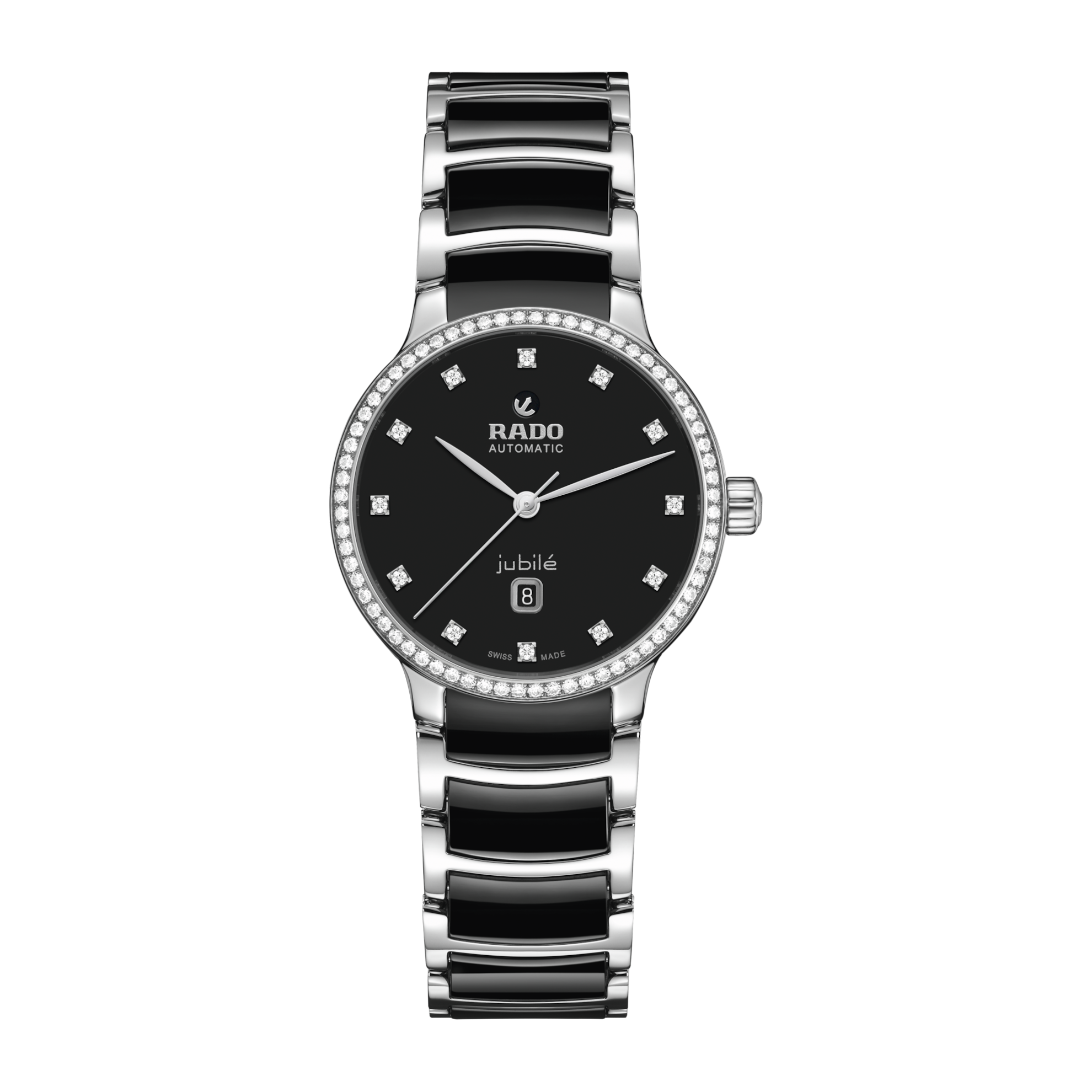 RADO Centrix Automatic Diamonds 30.5mm Black Lacquered Dial Women's Wa ...