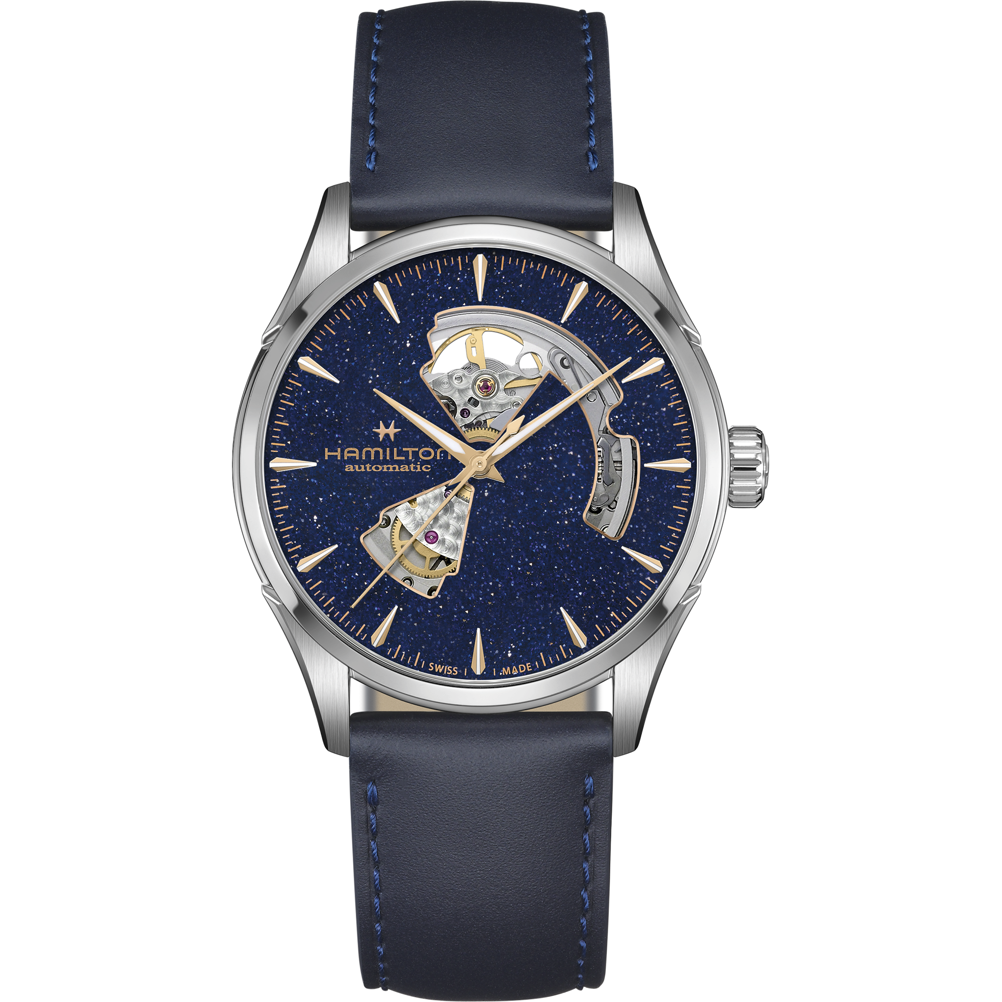 Hamilton Jazzmaster Open Heart Auto 42mm Blue Aventurine Dial Men's Wa ...