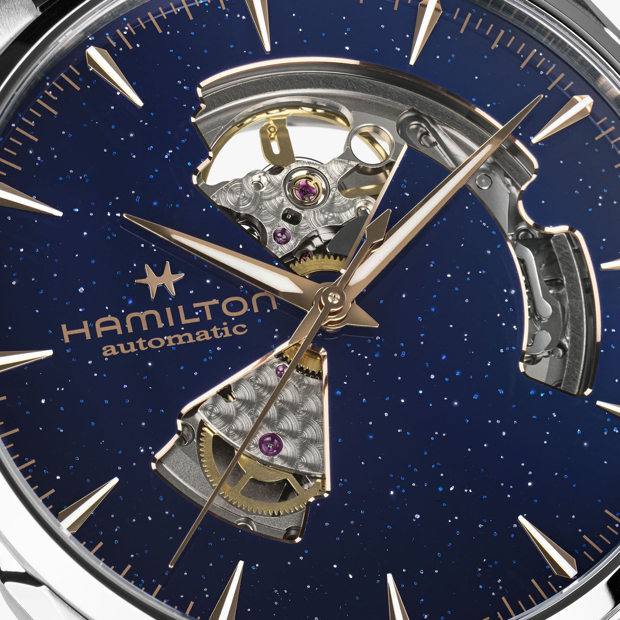 Hamilton Jazzmaster Open Heart Auto 42mm Blue Aventurine Dial Men's Wa ...