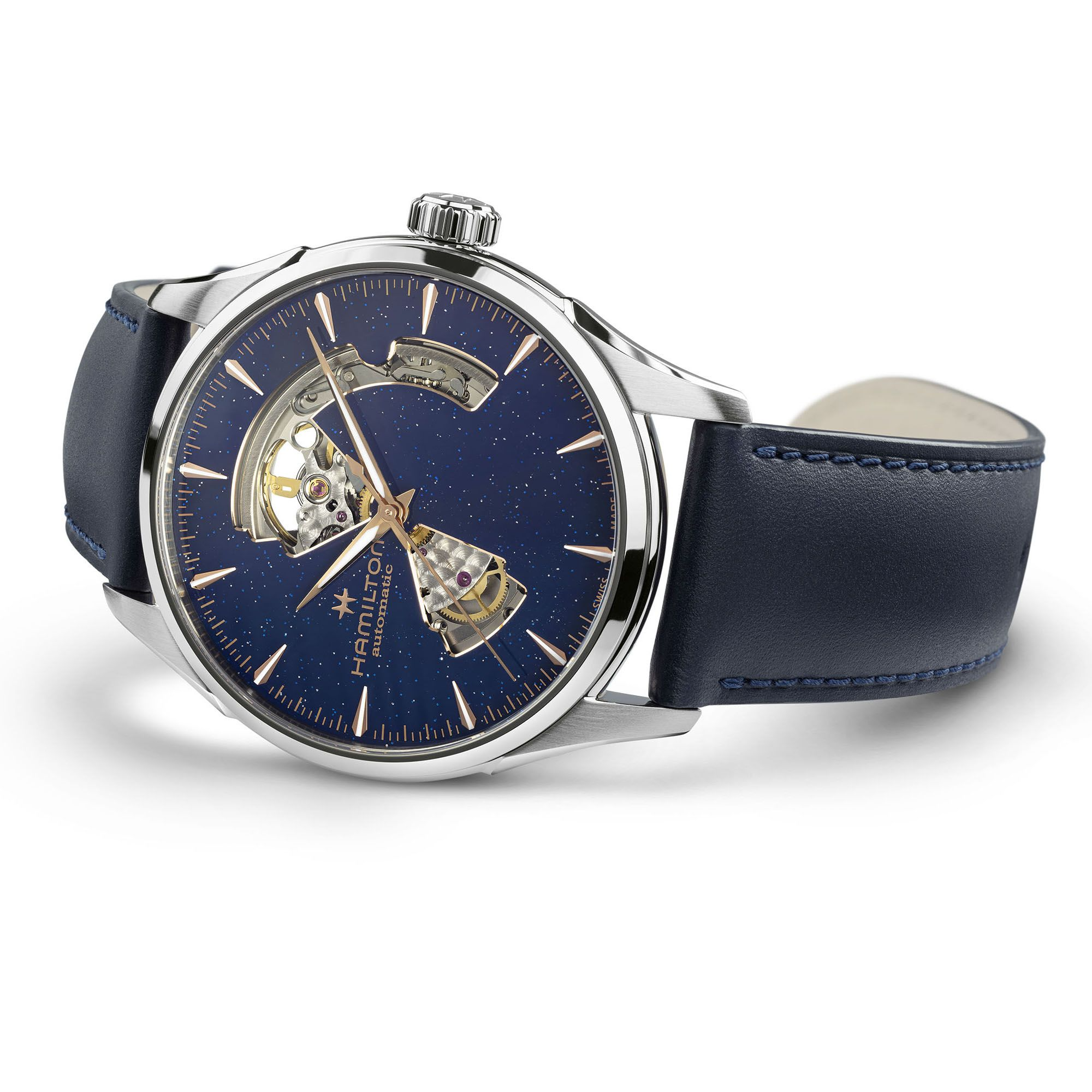 Hamilton Jazzmaster Open Heart Auto 42mm Blue Aventurine Dial Men's Wa ...