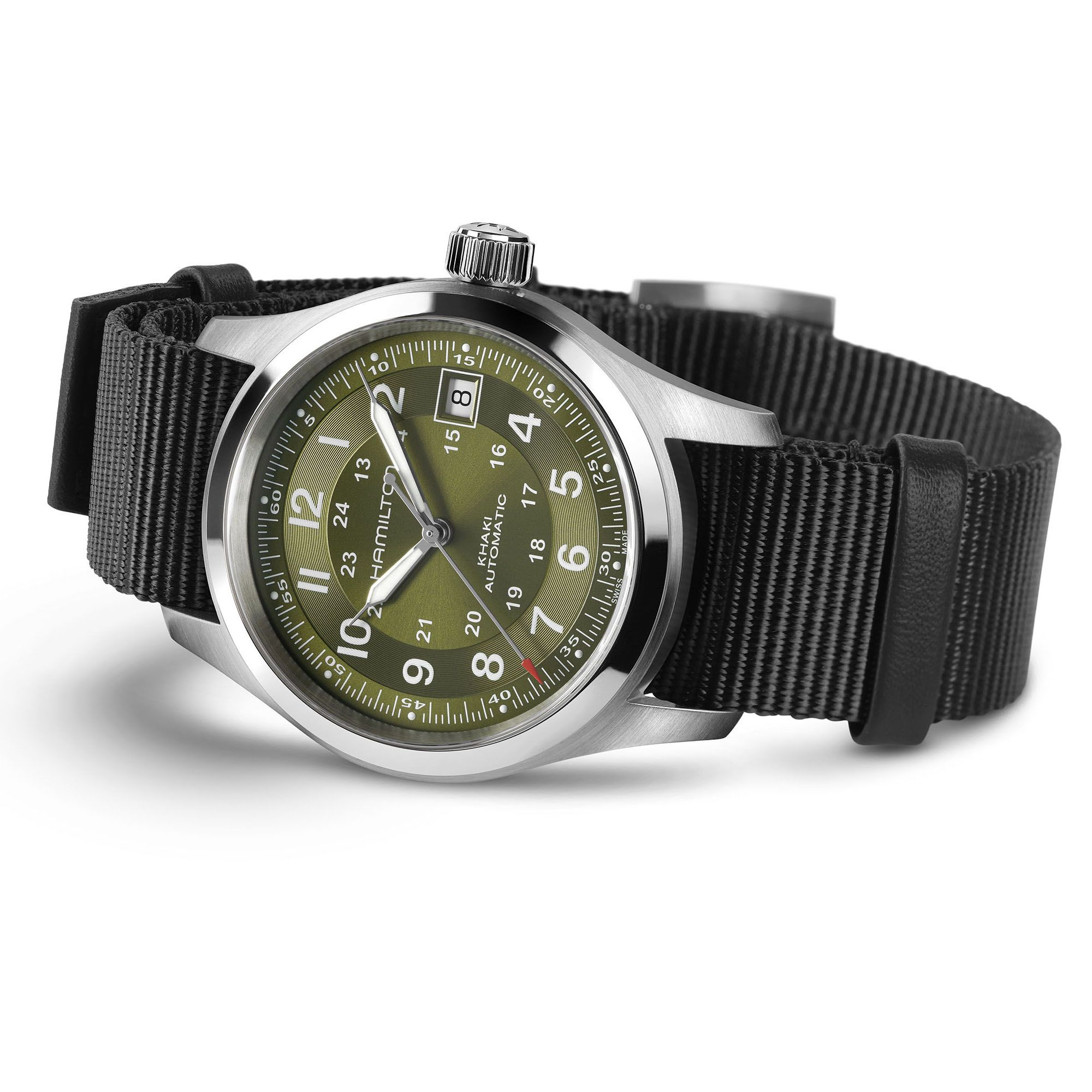 Hamilton Khaki Field Auto 38mm Green Dial Men's Watch H70455960 – Time ...