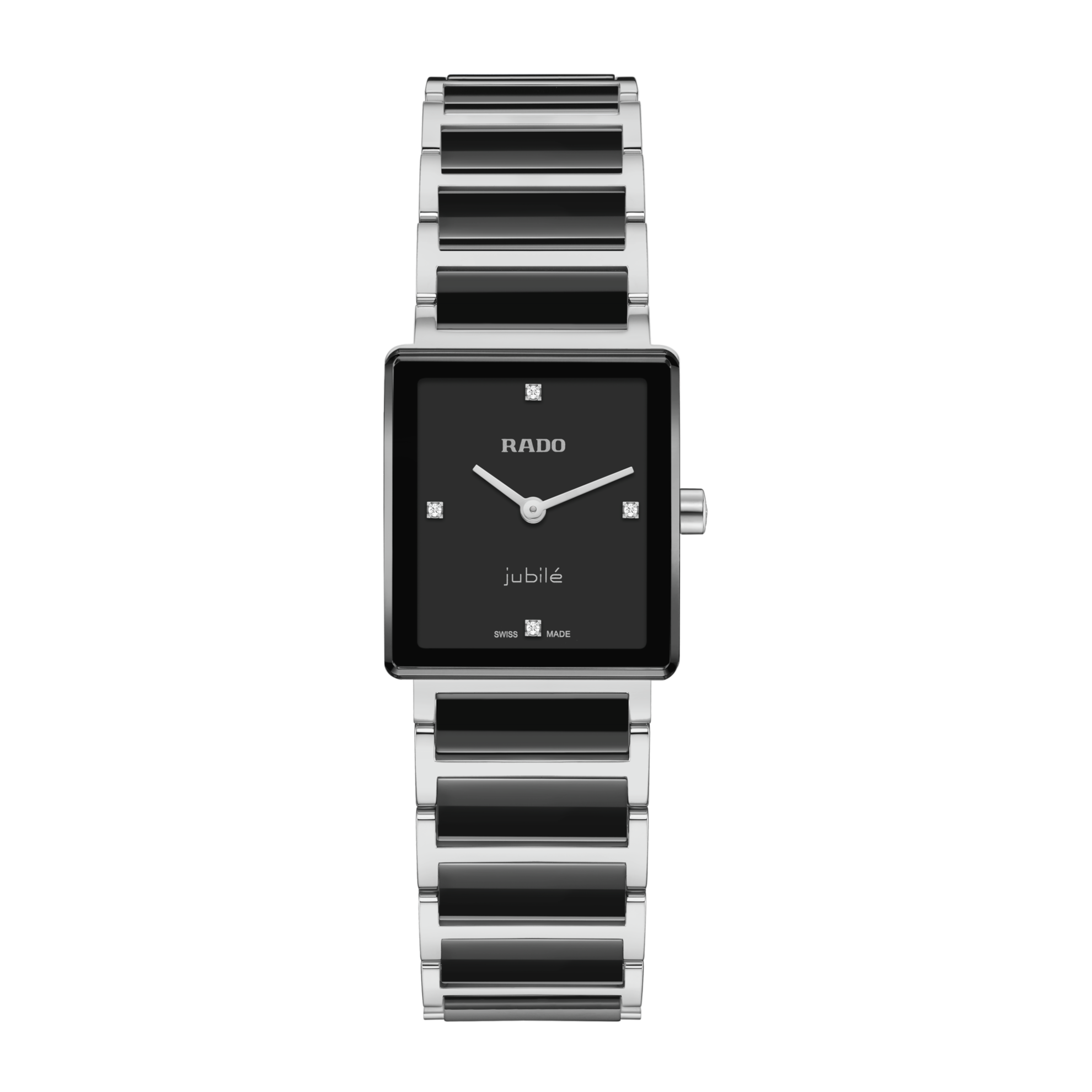 RADO Integral Diamonds 23mm Lacquered Black Dial Women's Watch R202507 ...