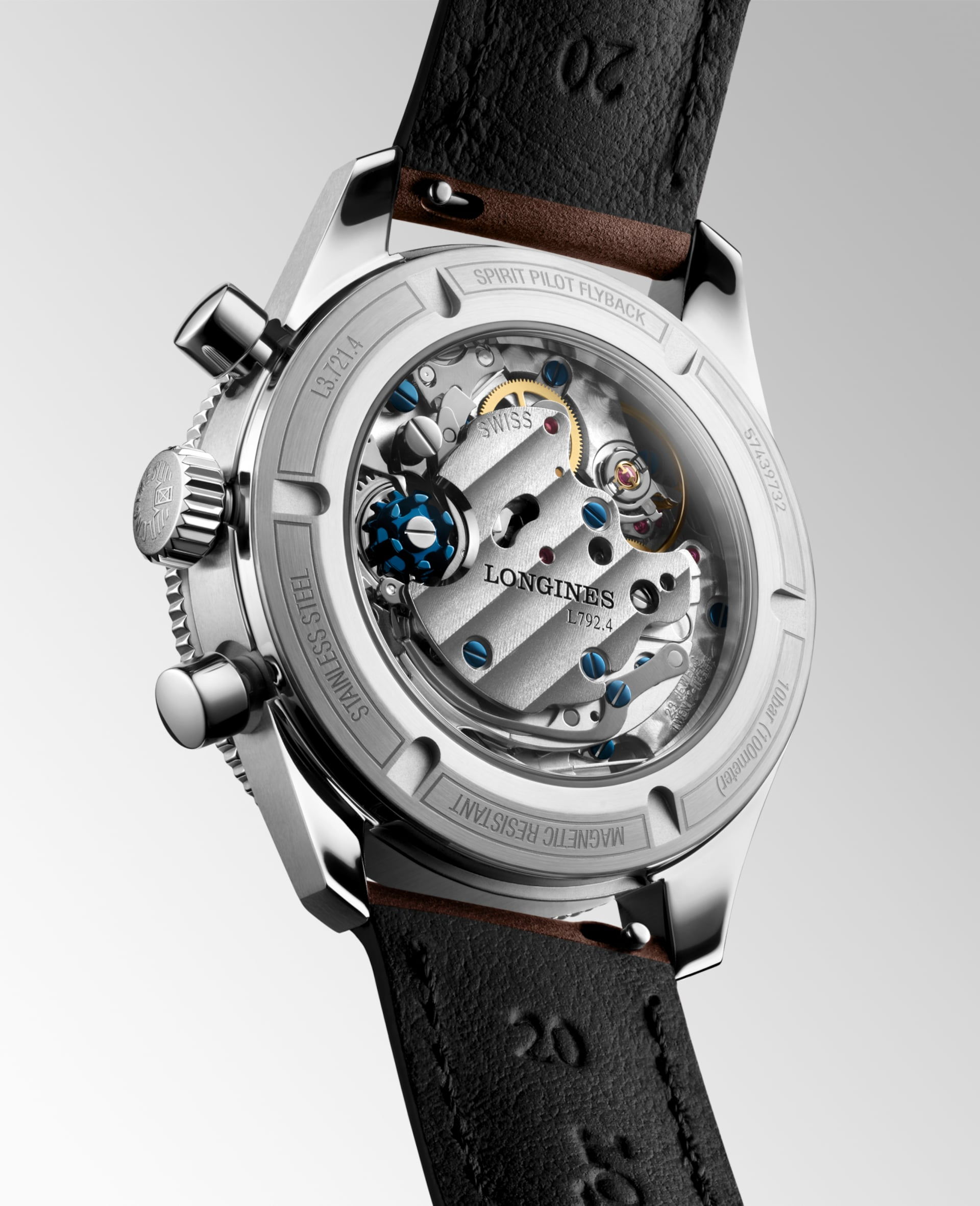 Longines Spirit Pilot Flyback 39.5mm Black Matt Dial Men's Watch L3721 ...