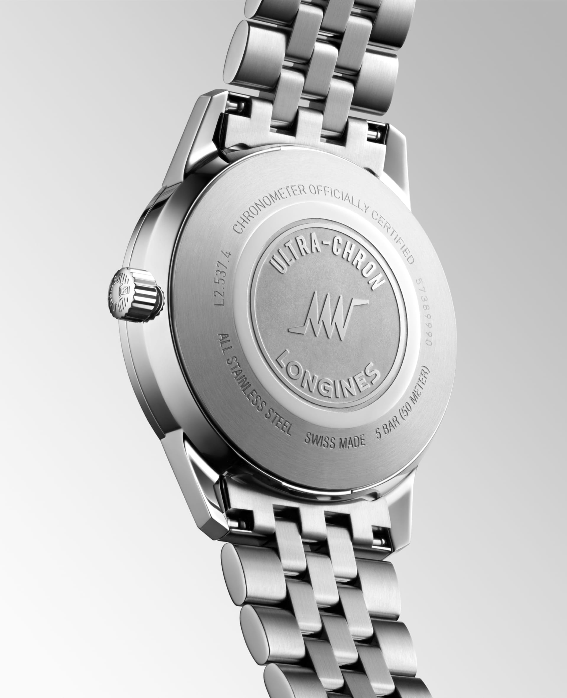 Longines Ultra-Chron Classic 37mm Sunray Silver Men's Watch L25374726 ...