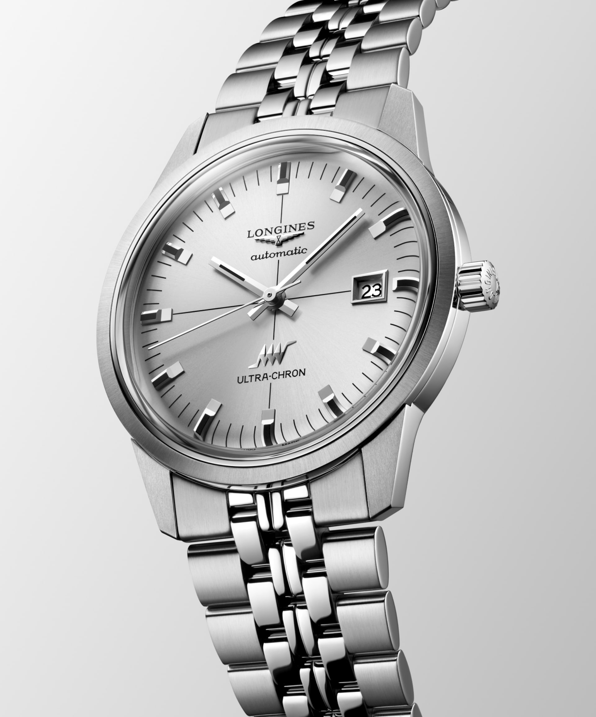Longines Ultra-Chron Classic 40mm Sunray Silver Men's Watch L29374726 ...